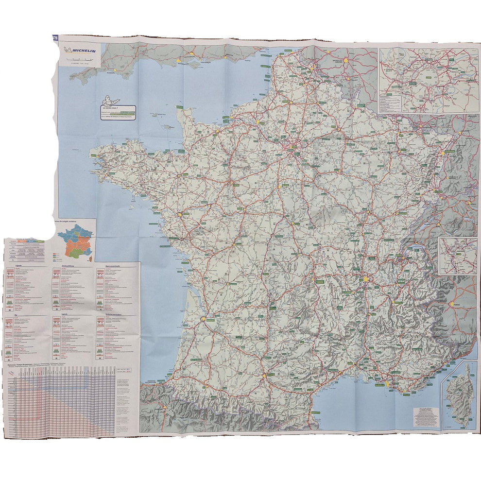 France Main Routes & Motorways Sheet Map 726 Michelin Grands Itinerair ...
